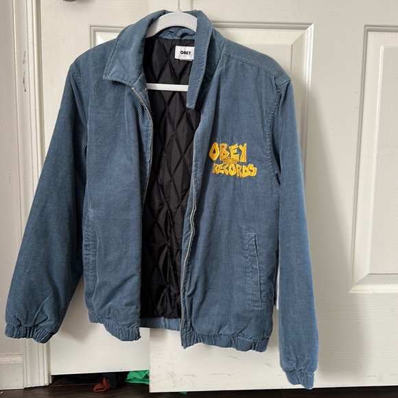 Jackets & Coats | Obey The Crew Slate Blue Corduroy Zip Jacket | Poshmark
